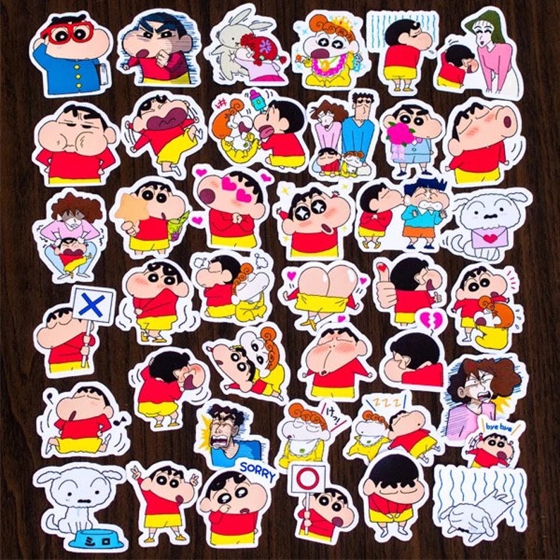 40 Pcs Crayon Shin-chan Sticker Pack/Anime Stickers/Decorative | Etsy