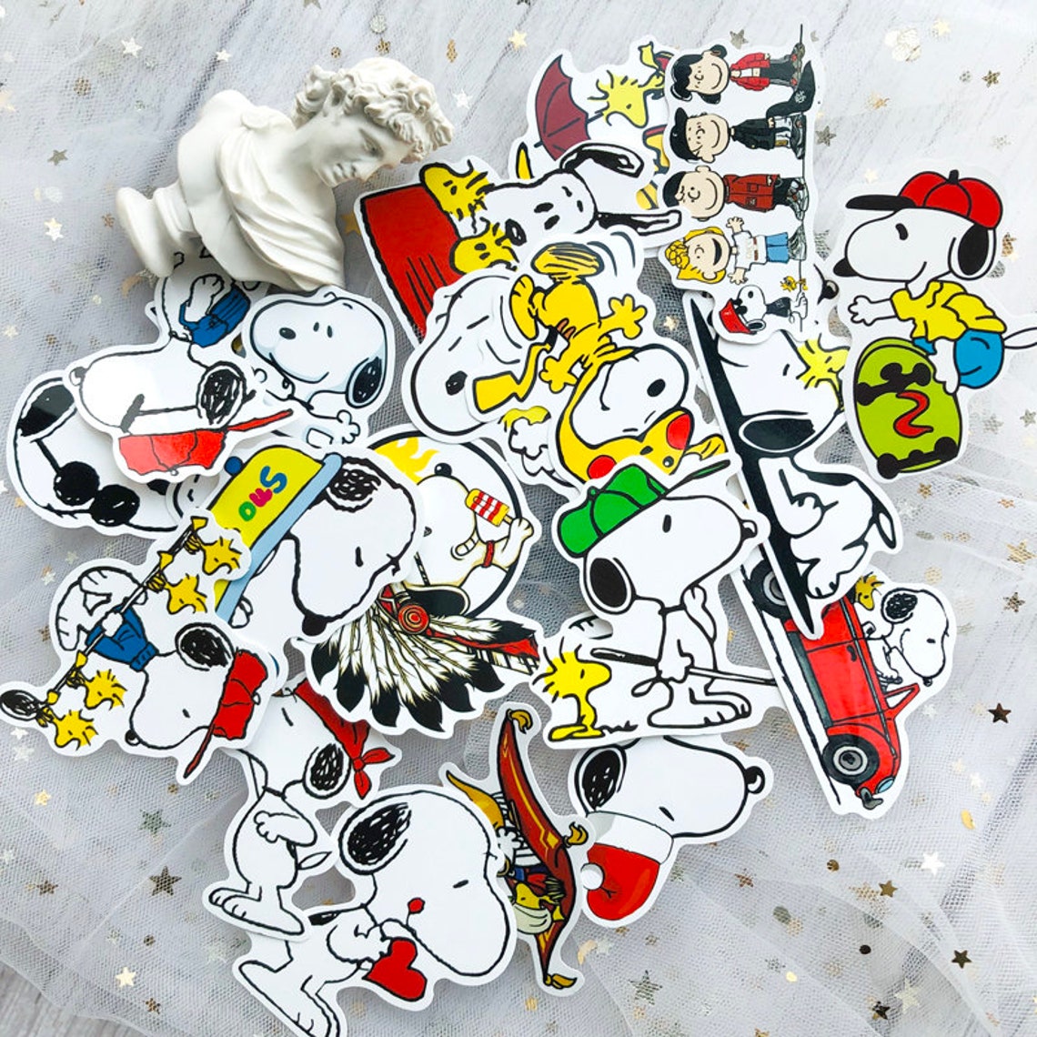 20 Pcs Snoopy Sticker Pack Laptop Suitcase Stickers Skateboard | Etsy