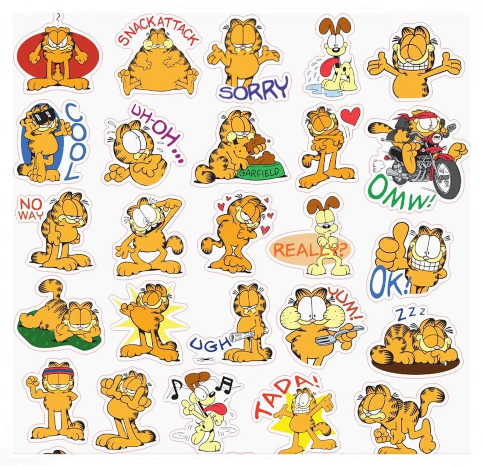 40 Pcs Garfield Sticker Pack/Anime Stickers/Decorative | Etsy
