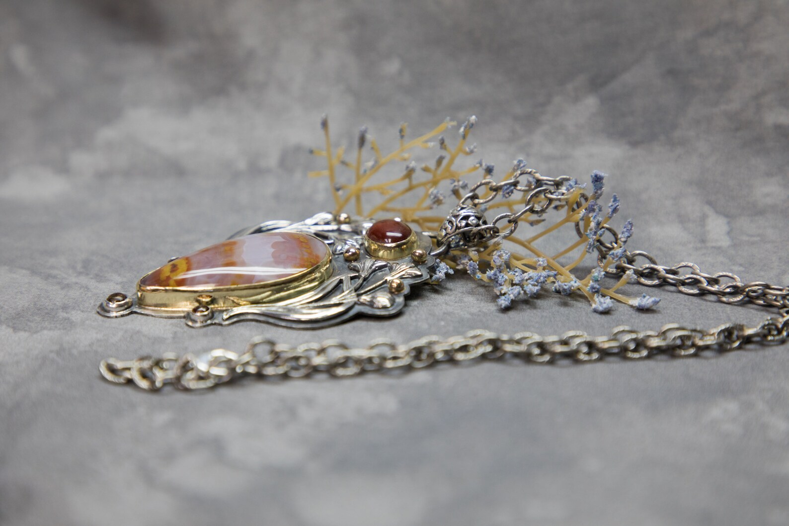 Ocean Japer, Hessonite Garnet, Citrine With 18K Gold and Sterling Siver ...