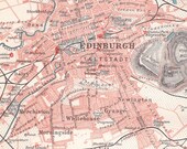 Antique 1895 Map of Edinburgh Scotland German Chromolithograph - Etsy UK