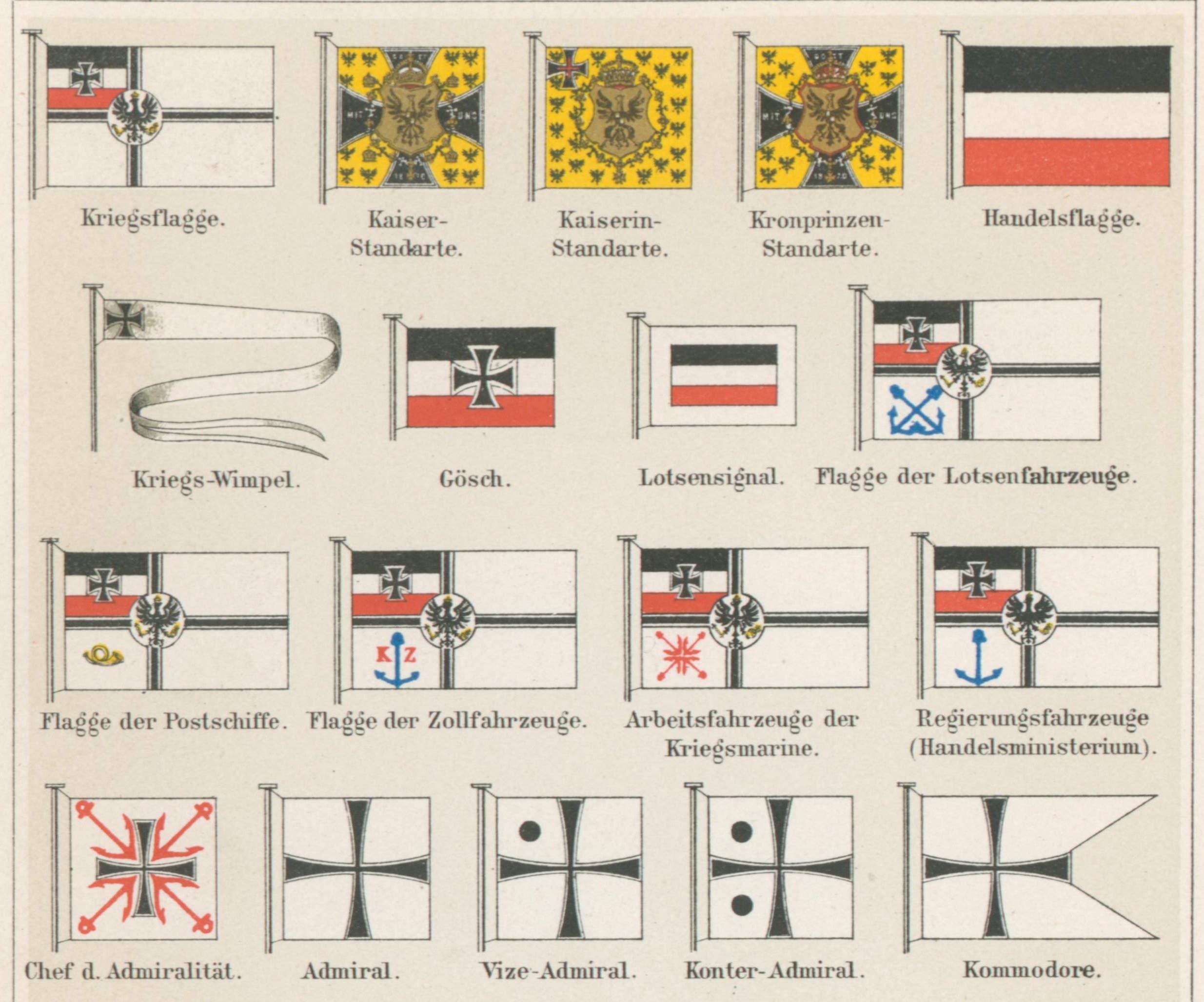 Antique 1900s German Flags Military Geography Extinct German ...