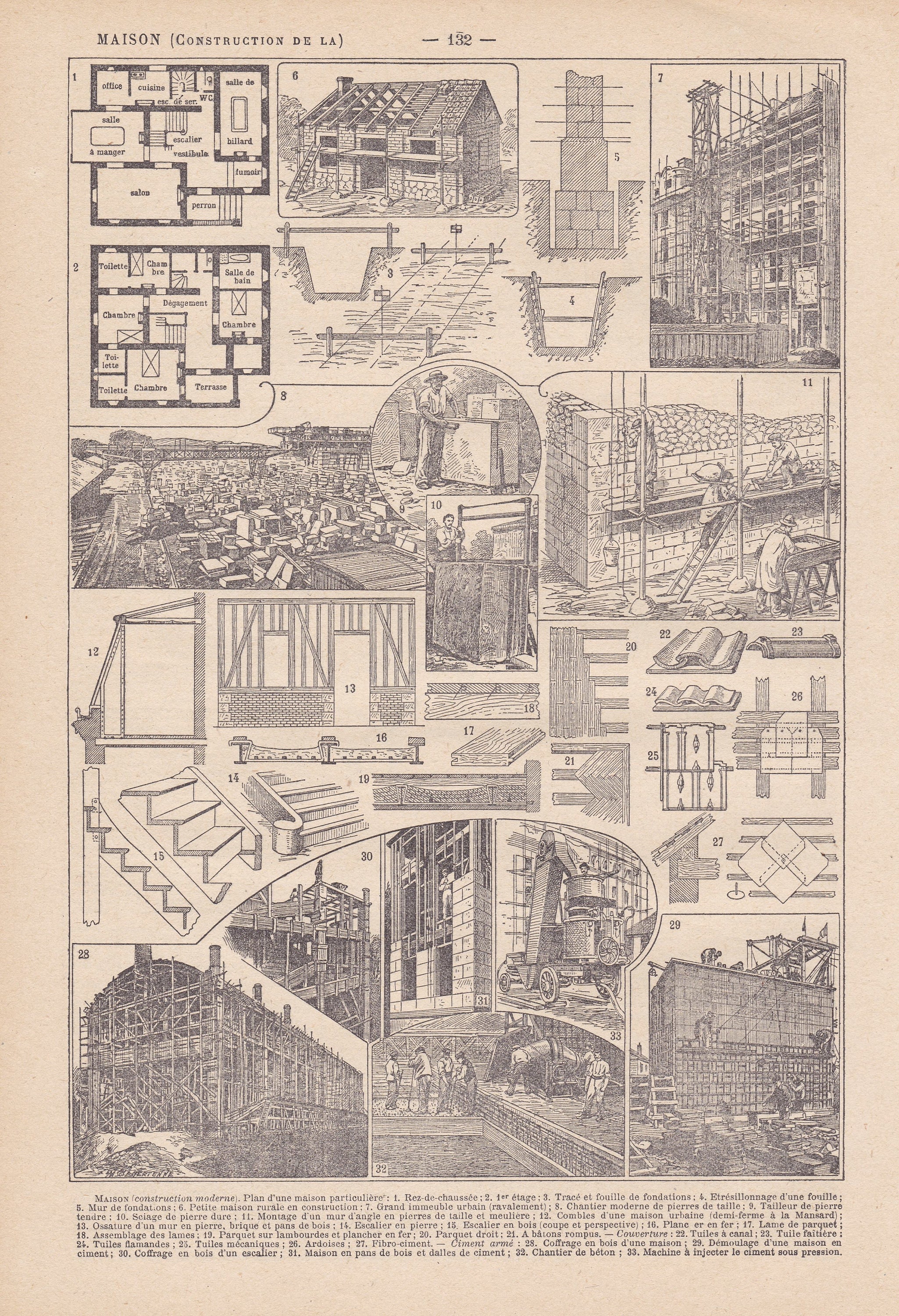 Original French Maison the Home House Lithograph From LAROUSSE - Etsy UK