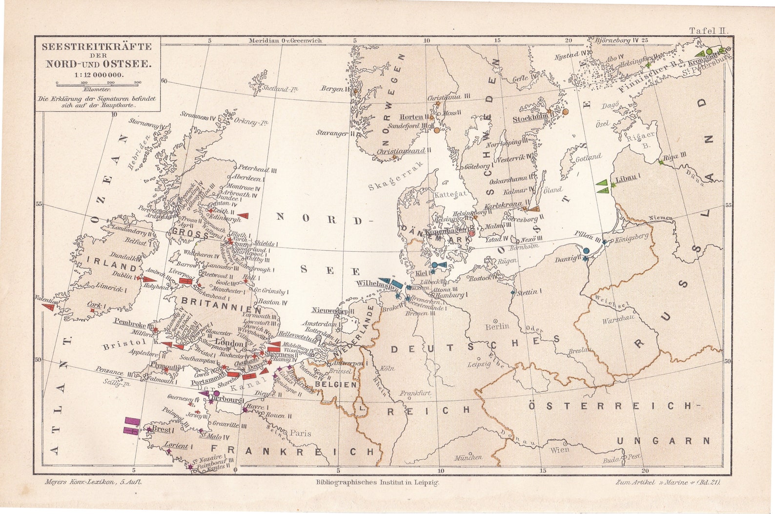 Antique 1901 Map of Europe Ports Sailing Shipping Routes - Etsy