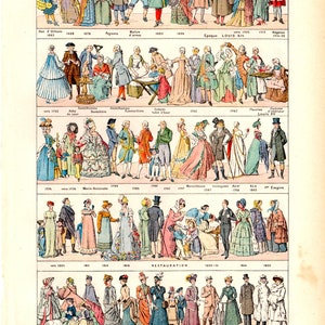 Original French Civil Costume Period Dress Maker Lithograph From ...