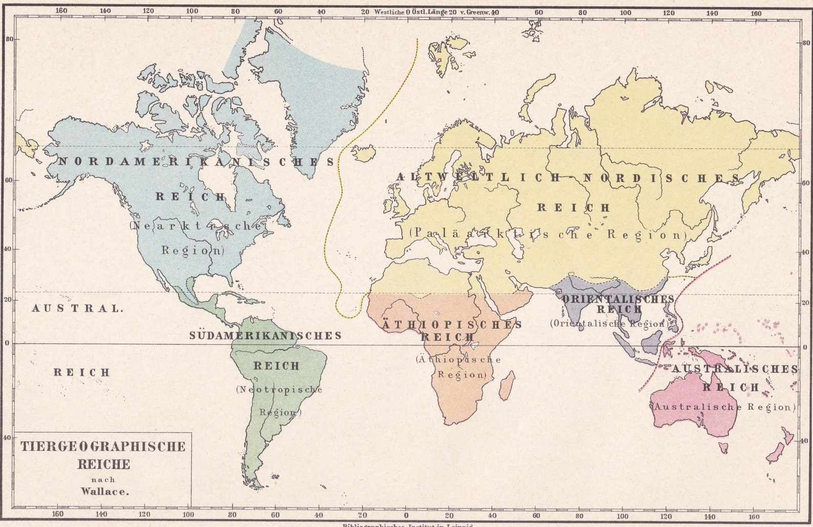 World Animal Distribution Map 1883 Rare Antique Original Print ...