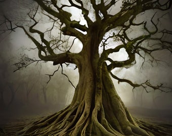 Mysterious Ancient Oak Tree, Fine Art Photograph, Pagan Art, Wicca ...