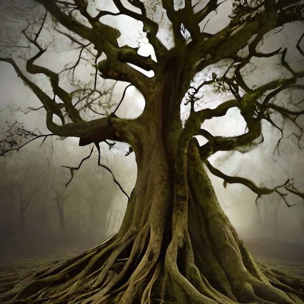 Mysterious Ancient Oak Tree, Fine Art Photograph, Pagan Art, Wicca ...