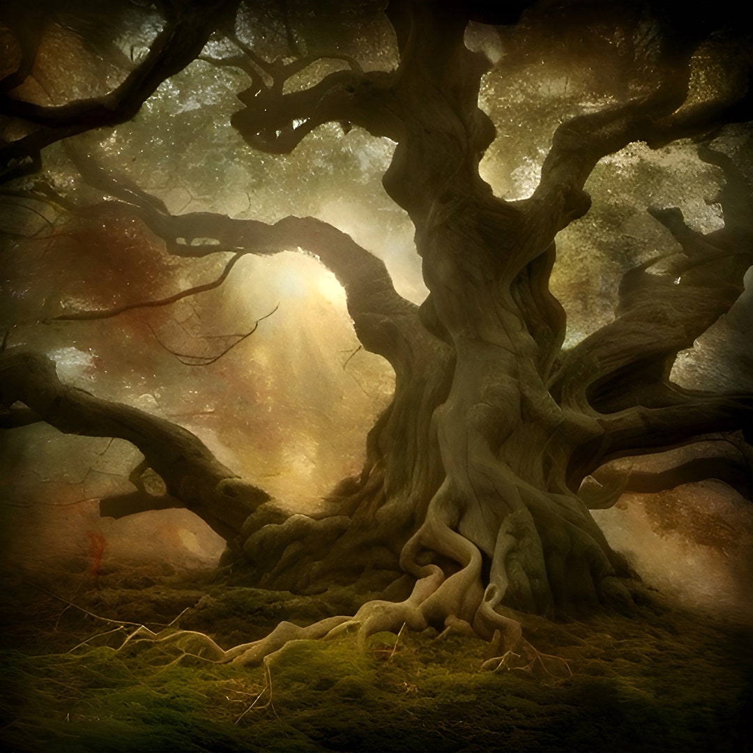 Mysterious Ancient Oak Tree, Fine Art Photograph, Pagan Art, Wicca ...