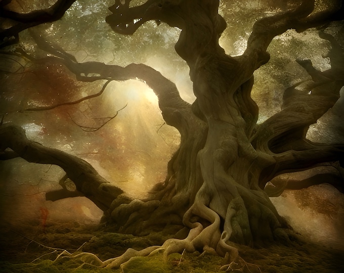 Mysterious Ancient Oak Tree, Fine Art Photograph, Pagan Art, Wicca ...