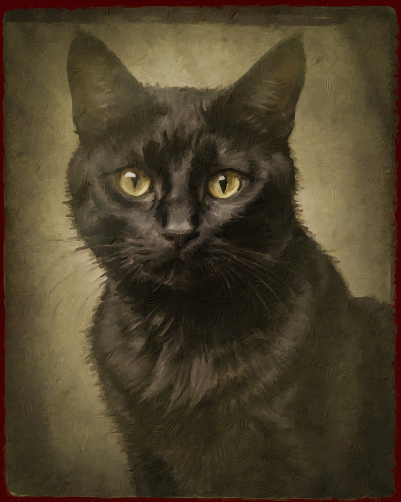 Witches Black Cat Oil Painting | Download and Print | Pendle Witches ...