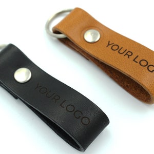 Engraved Leather Keychains, YOUR LOGO for Your Business in Bulk, Custom ...