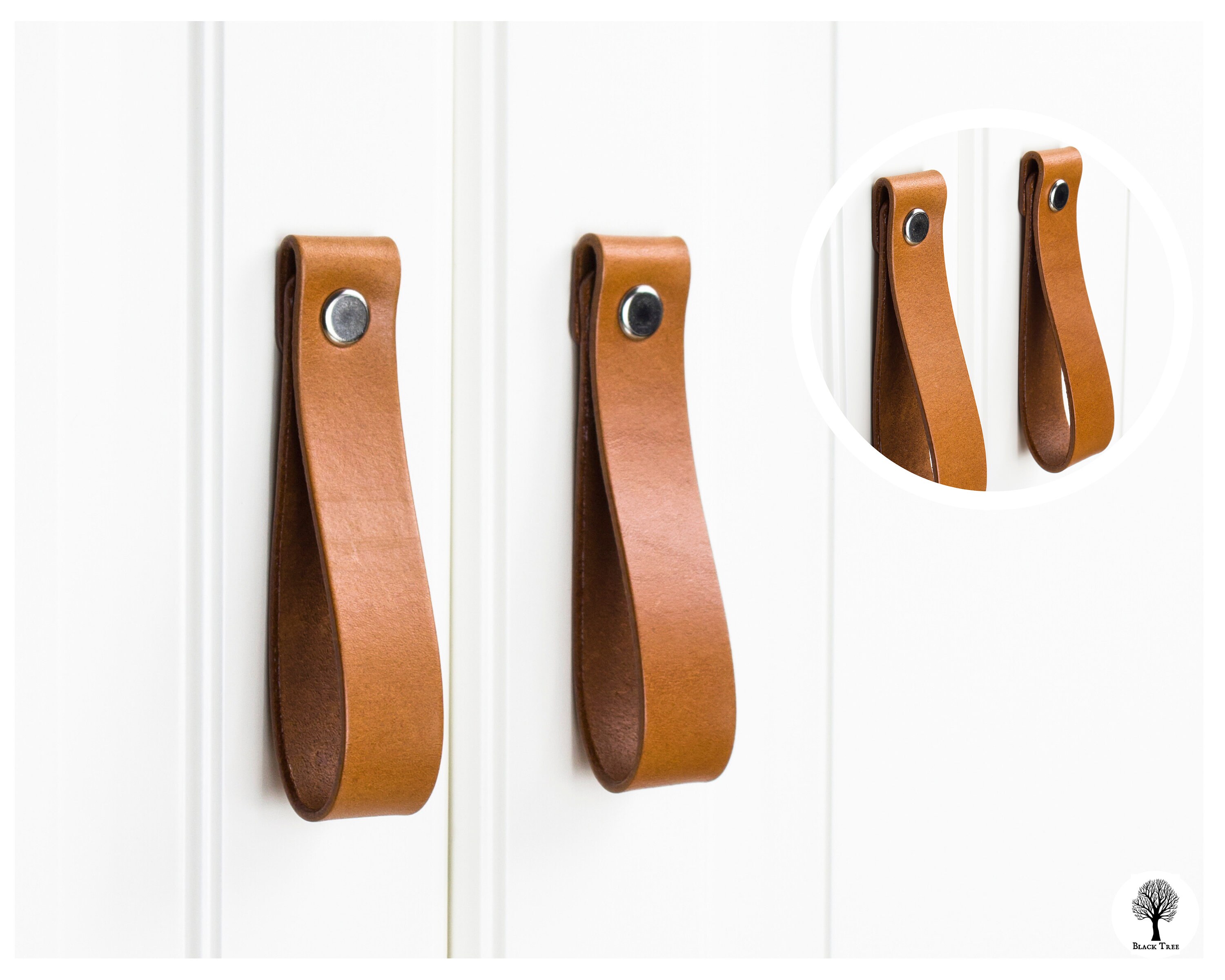 Leather Handles No.007 PREMIUM, Leather Drawer Pulls, Leather Pulls ...