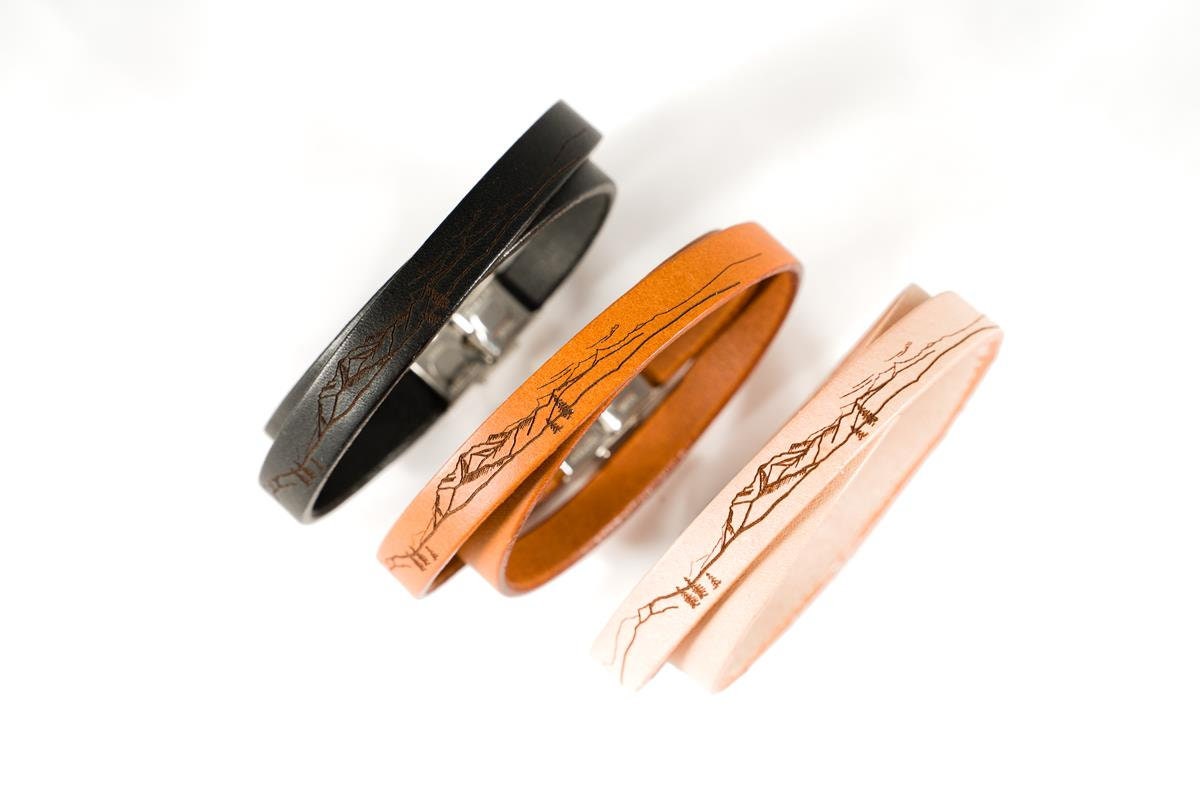 Personalized Double Wrap Leather Bracelet Unisex Bracelet | Etsy