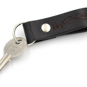Leather Key Fob - Mountains, Hiking Lover Gift, Mountain Keychain - Etsy