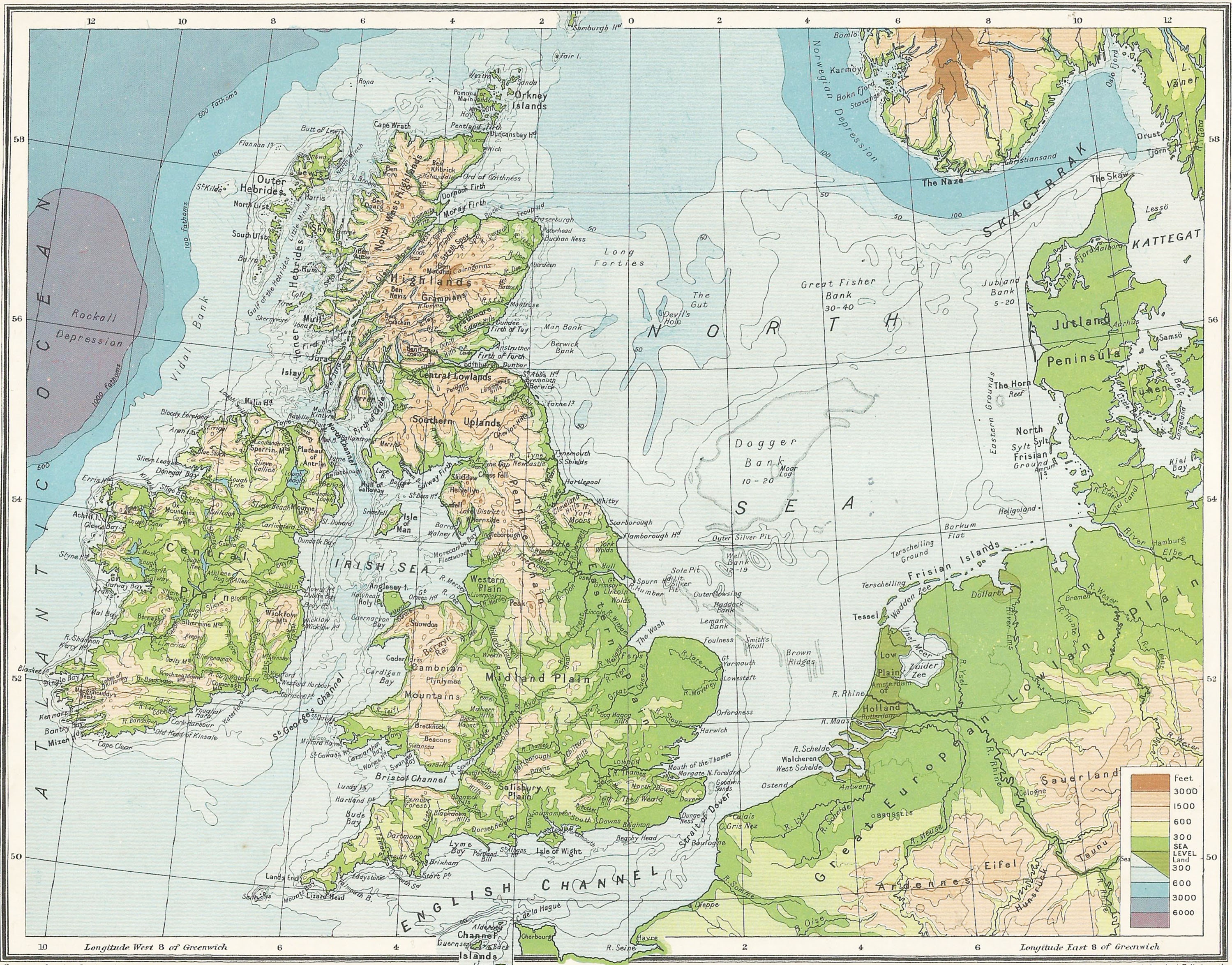 North Sea Map Europe