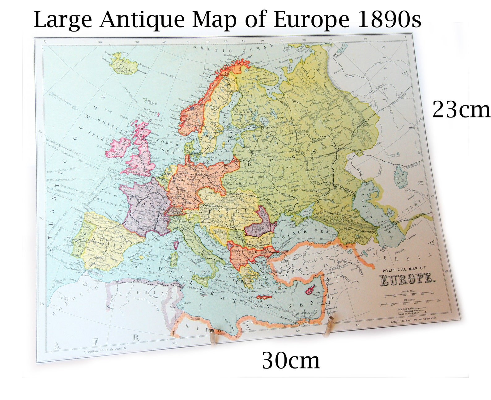 Large Antique Europe Map 1890s Gift Militaria Travel - Etsy