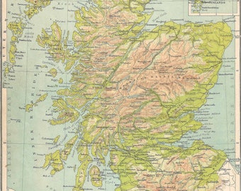 Antique Map of Scotland | Etsy UK