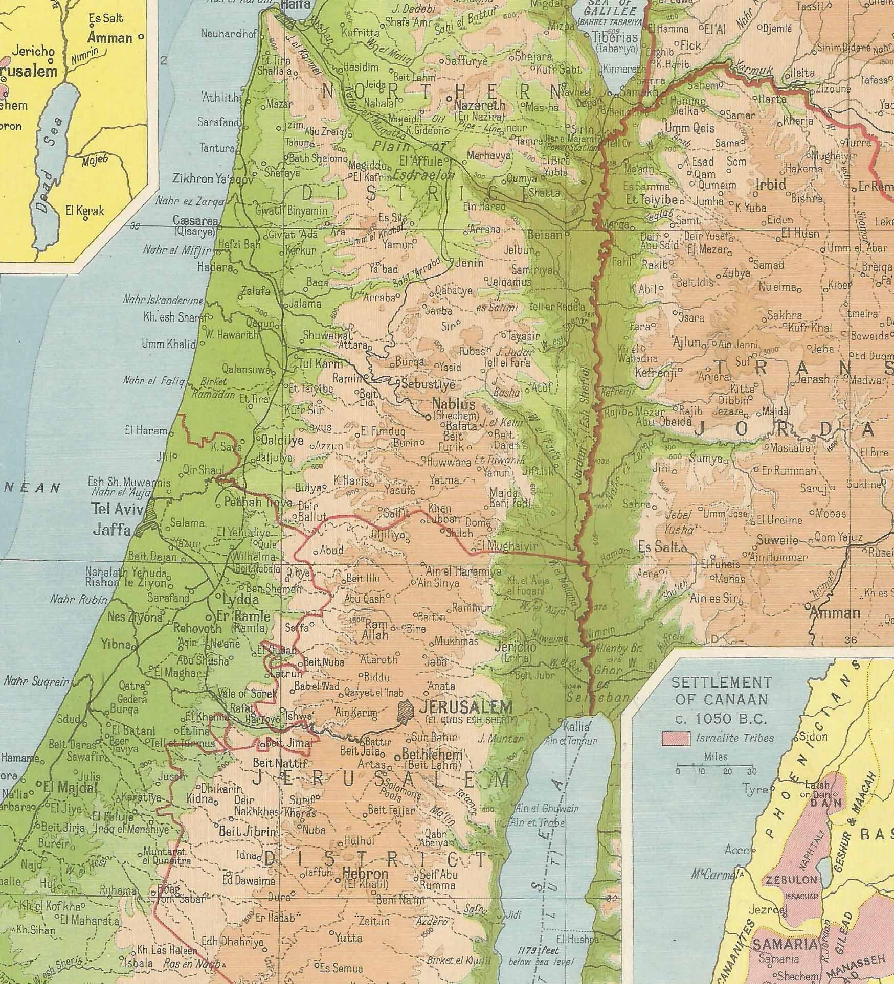 Palestine Vintage Map 1920s Travel Maps for Home Decor Vintage - Etsy ...