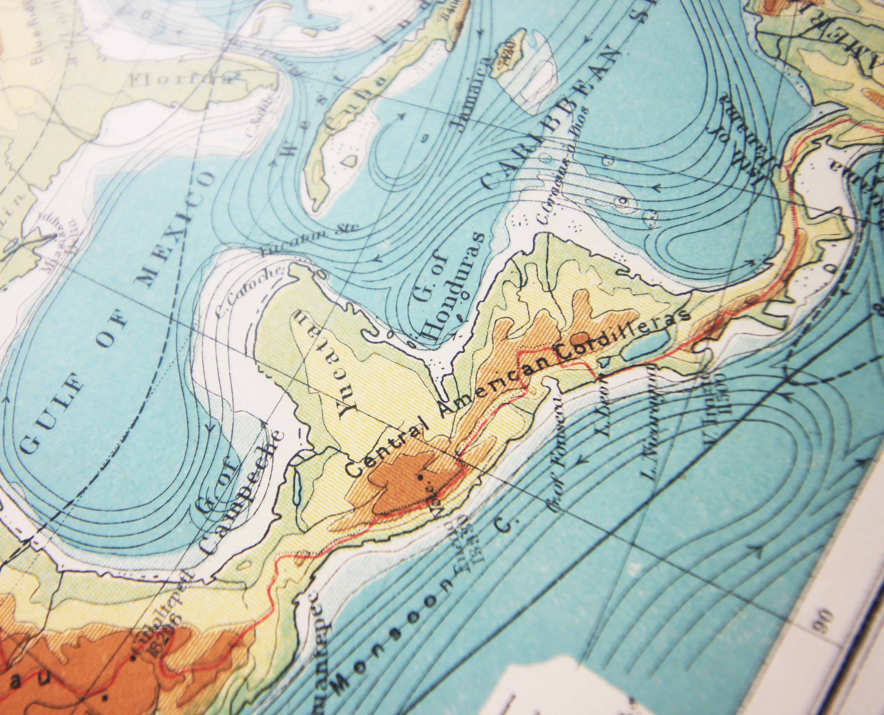 Vintage Map of USA North America Print Large 1920s Travel Map United ...