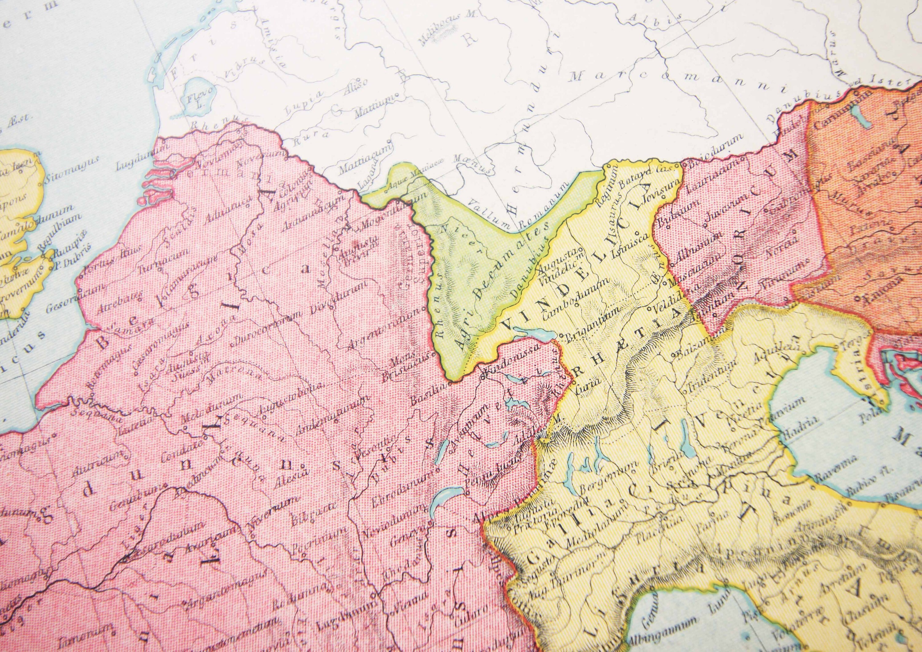 Roman Empire Map Europe Map Print Large 1910s Travel Map of Italy ...