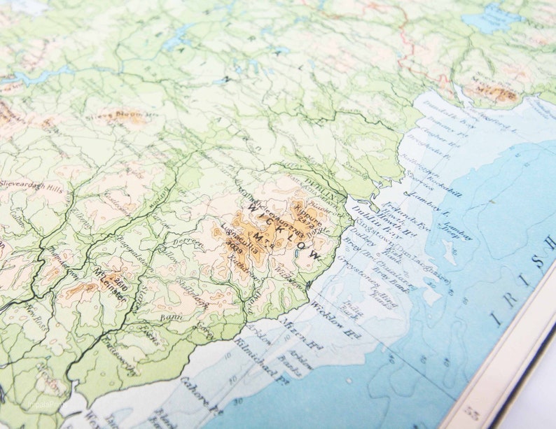 Map of Ireland 1936 Irish Free State, Northern Ireland Art Historical ...