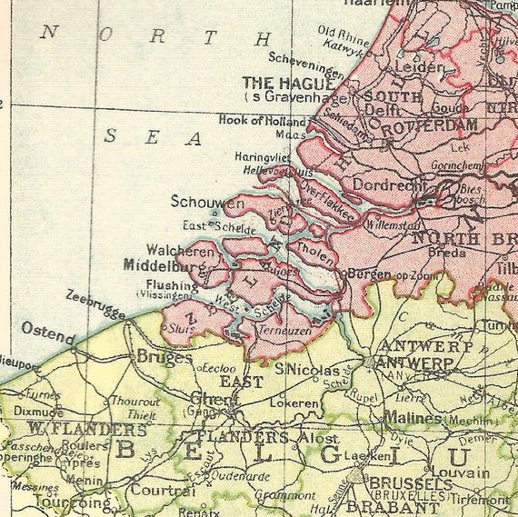 Netherlands Map 1940s