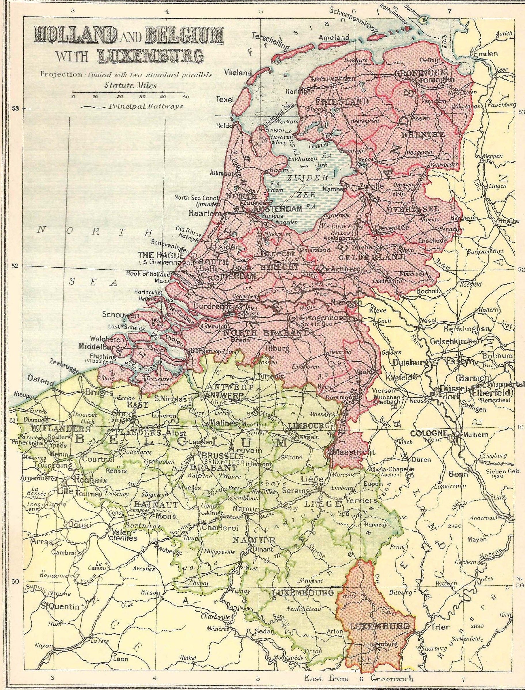 Netherlands Map 1940s