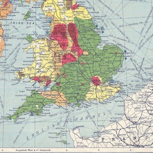 Railway of England 1930s Vintage Map Train Map Home Decor Lithograph ...
