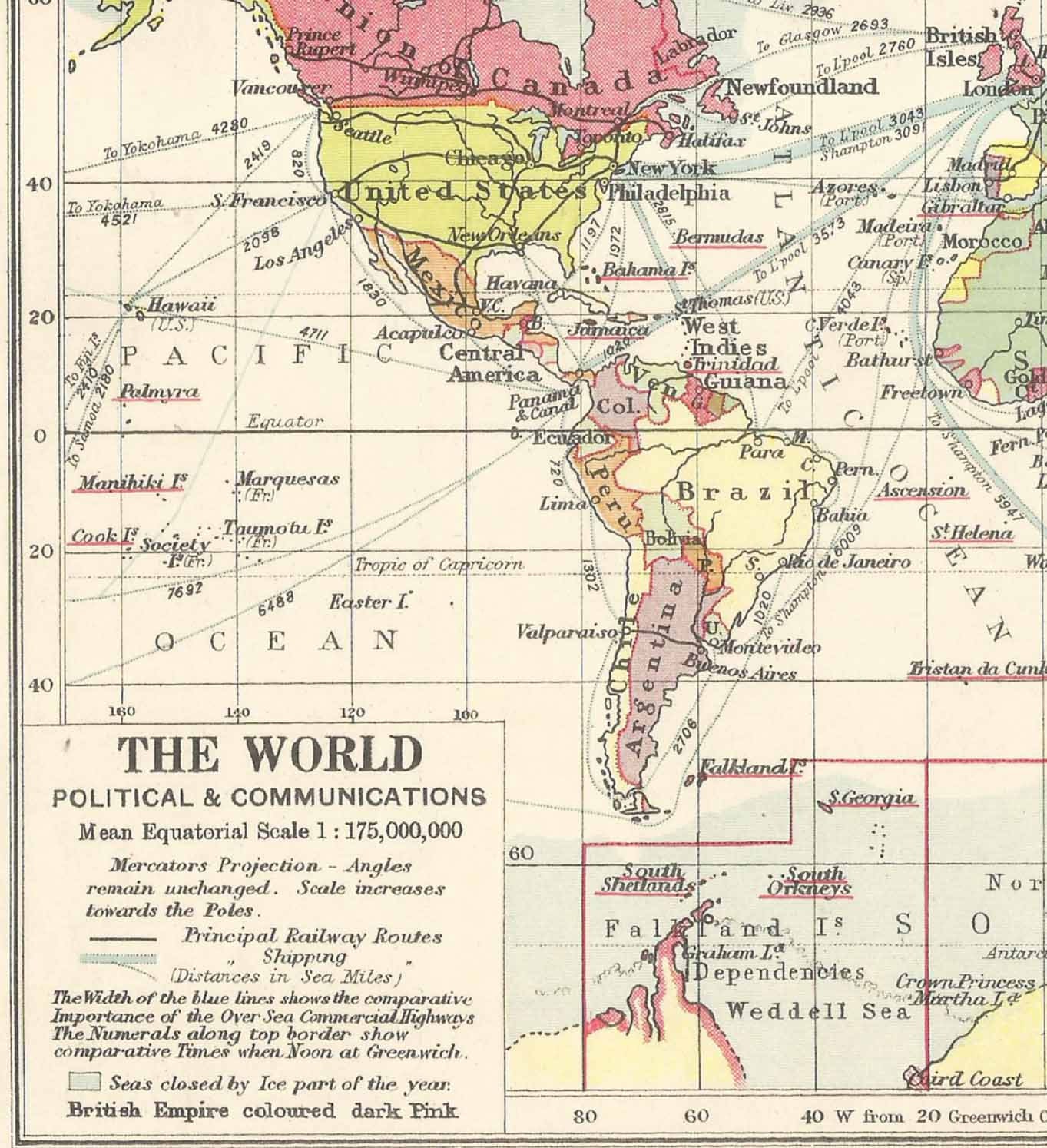 Political World Map Antique 1930s Home Decor Vintage Prints Old Maps ...