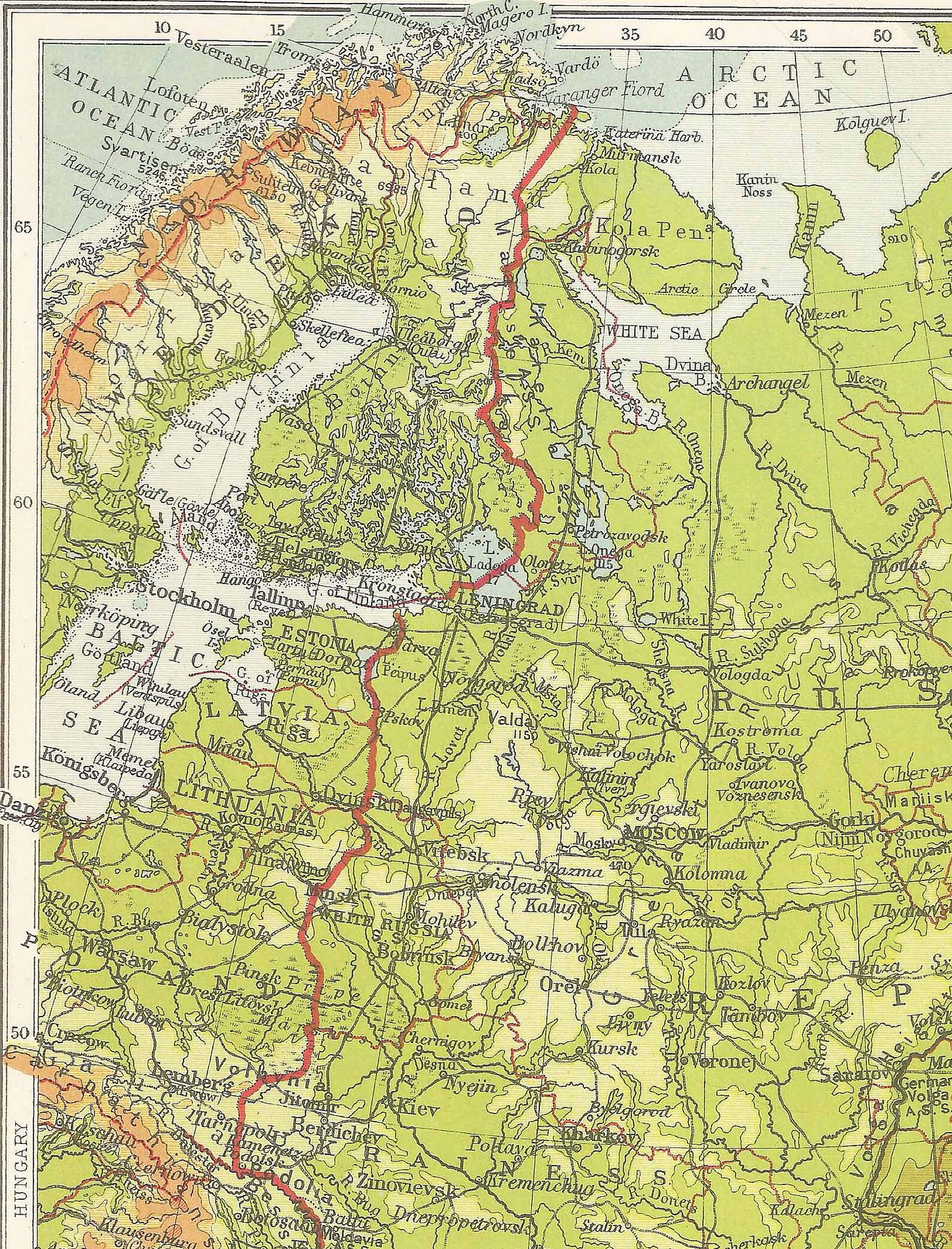 Russia Pre-world War Two Europe Baltic States 1935 Old Maps - Etsy