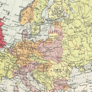 Political World Map Antique 1930s Home Decor Vintage Prints - Etsy