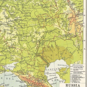 Russia, Pre-world War Two Europe Baltic States 1935 Old Maps Home Decor ...