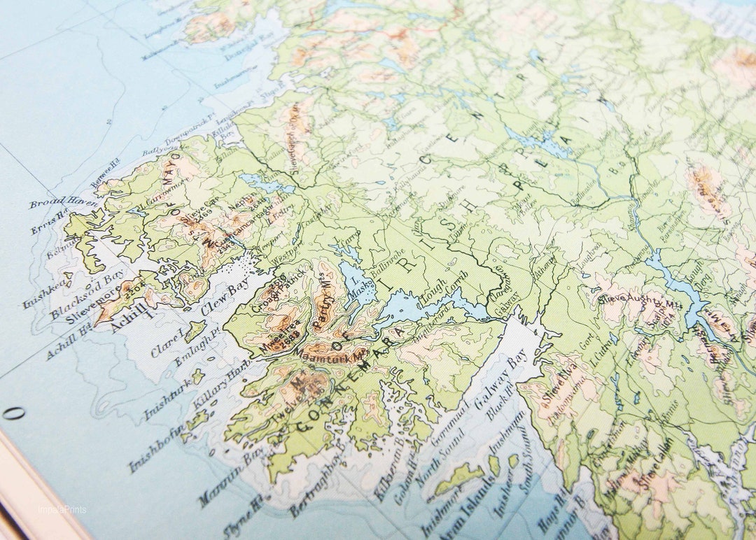 Map of Ireland 1936 Irish Free State, Northern Ireland Art Historical ...