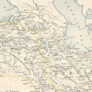 Turkey Antique Map 1890 Vintage Maps Lithograph Prints Home Decor ...