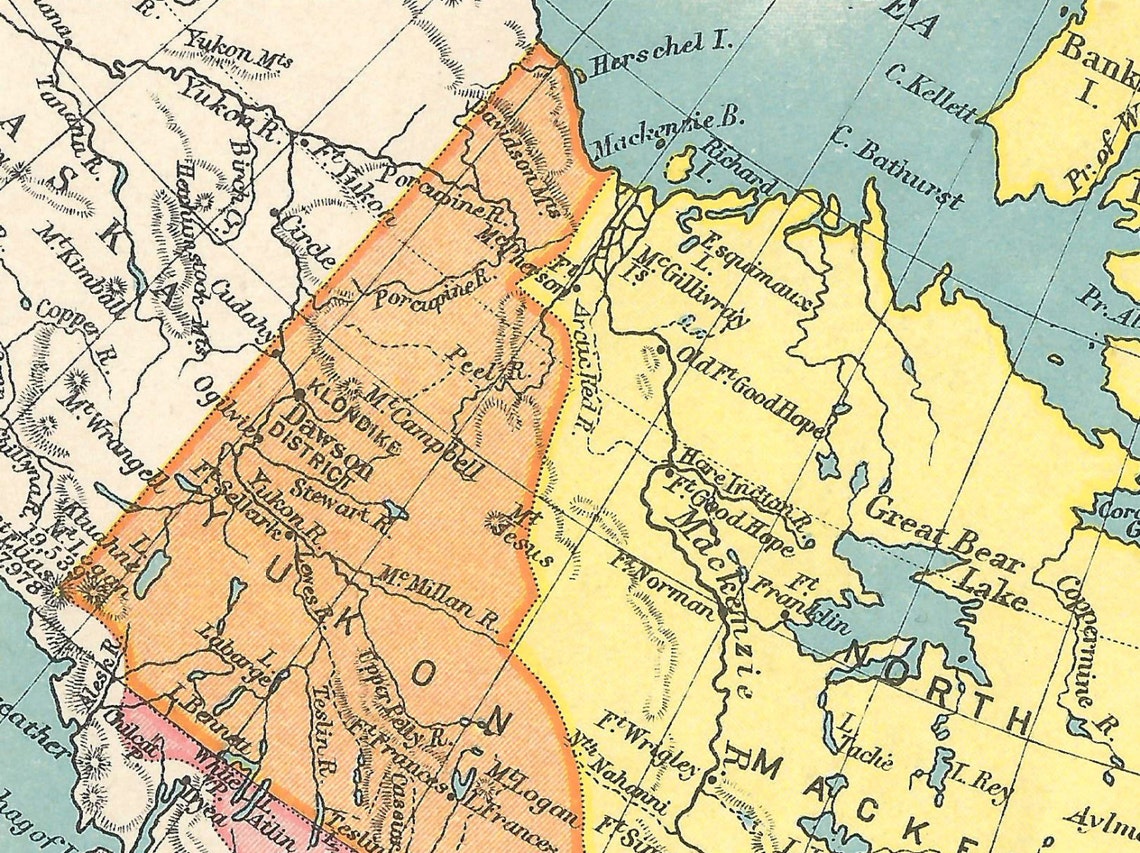 Canada 1910 Political Map Antique home decor antique Vintage | Etsy
