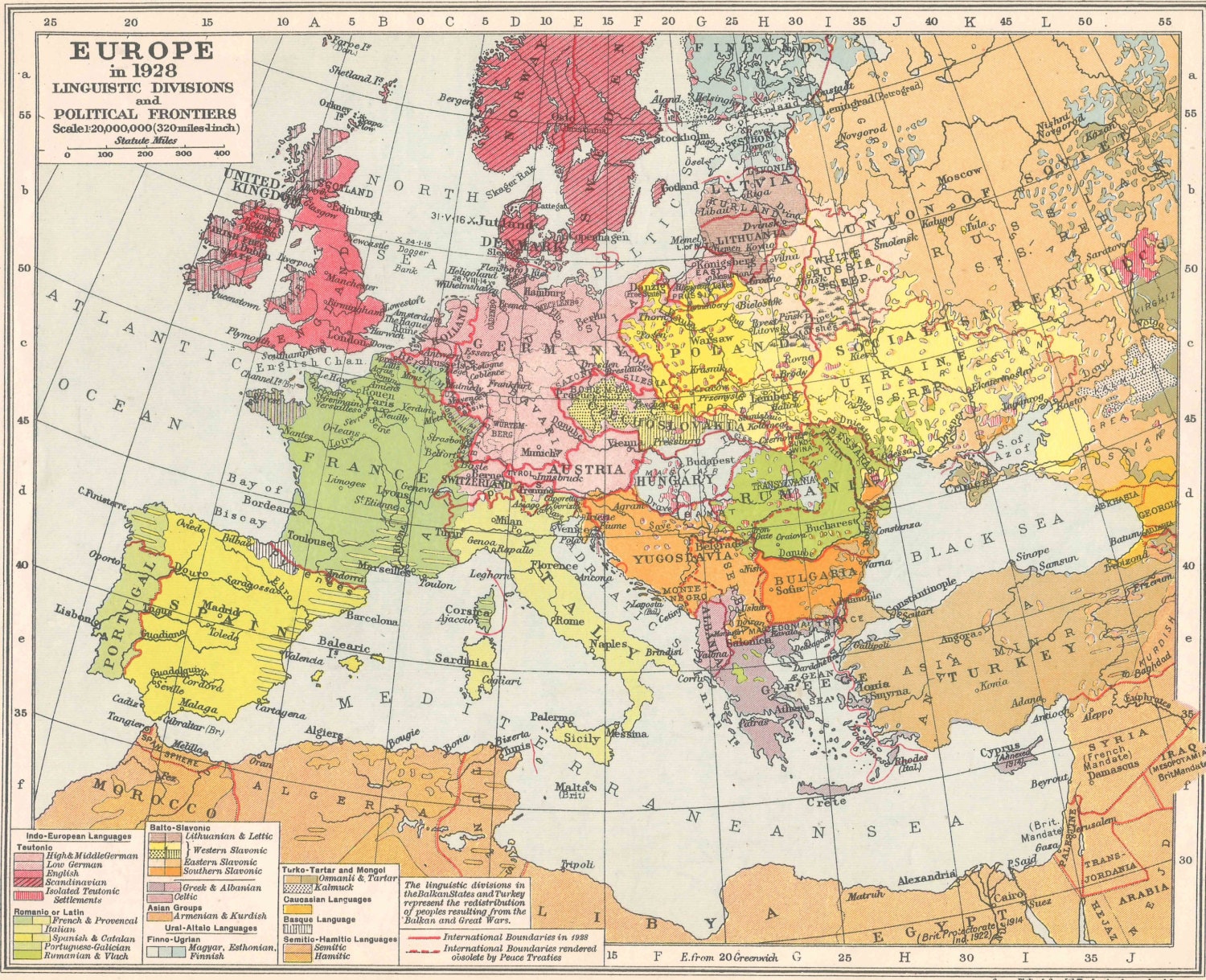 Europe in 1928 Political Frontiers Europe, Map Antique Home Decor ...