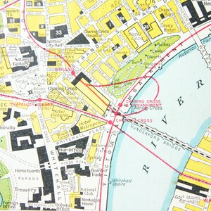 Antique Map of London Detailed 1920s Art Map Vintage Map Gifts Framing ...