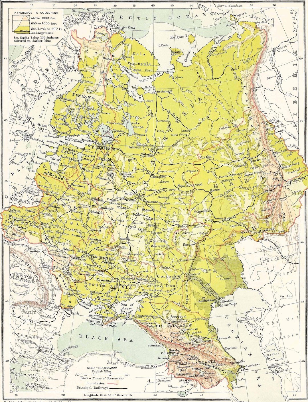 Russia Map 1910s Ukraine Belarus Antique Old Maps Home Decor - Etsy