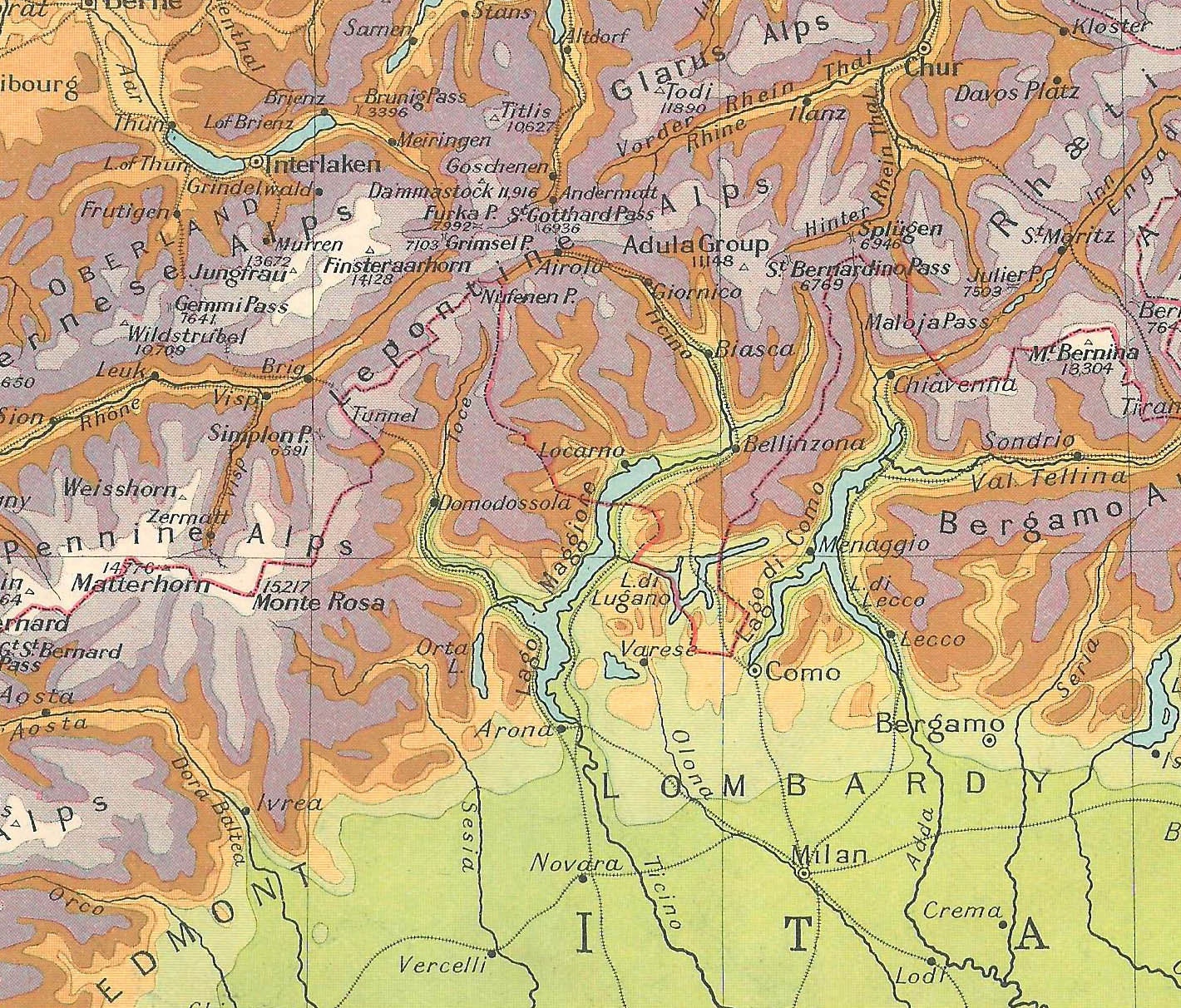 Switzerland 1920s Travel Adventure Maps for Home Decor Asia Vintage ...