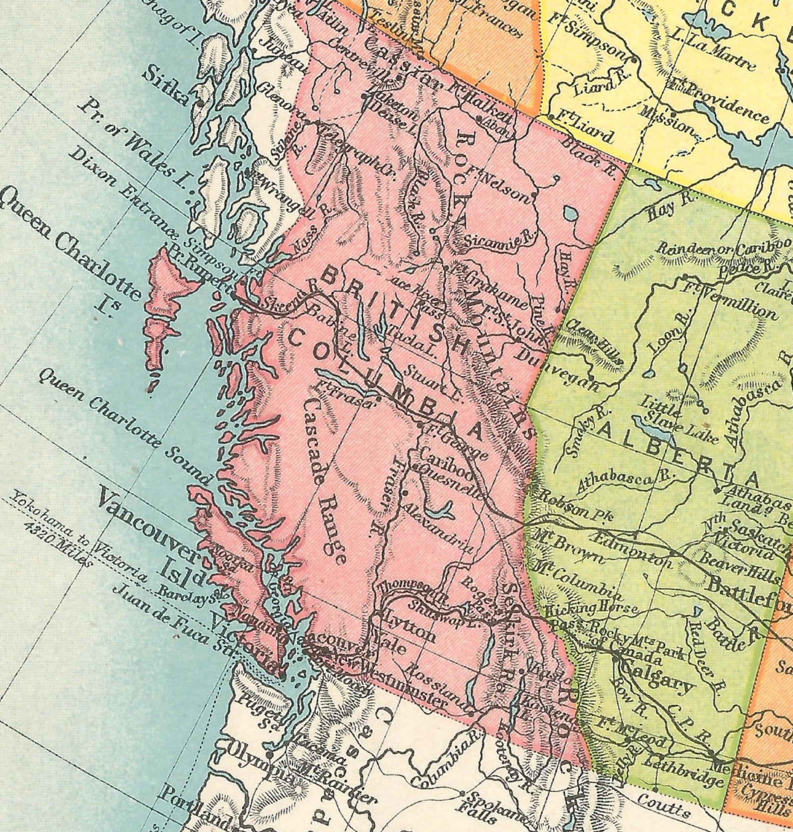Canada 1910 Political Map Antique Home Decor Antique Vintage Prints Old ...