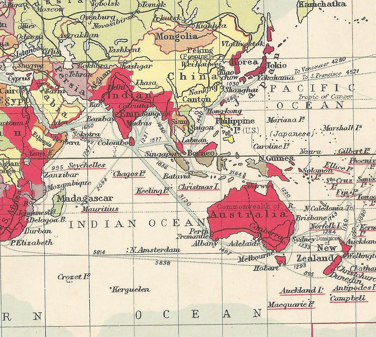 British Empire Map Antique Map 1930s World Map Antique Map Home Decor ...