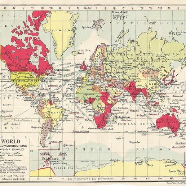 1930s World Map - Etsy