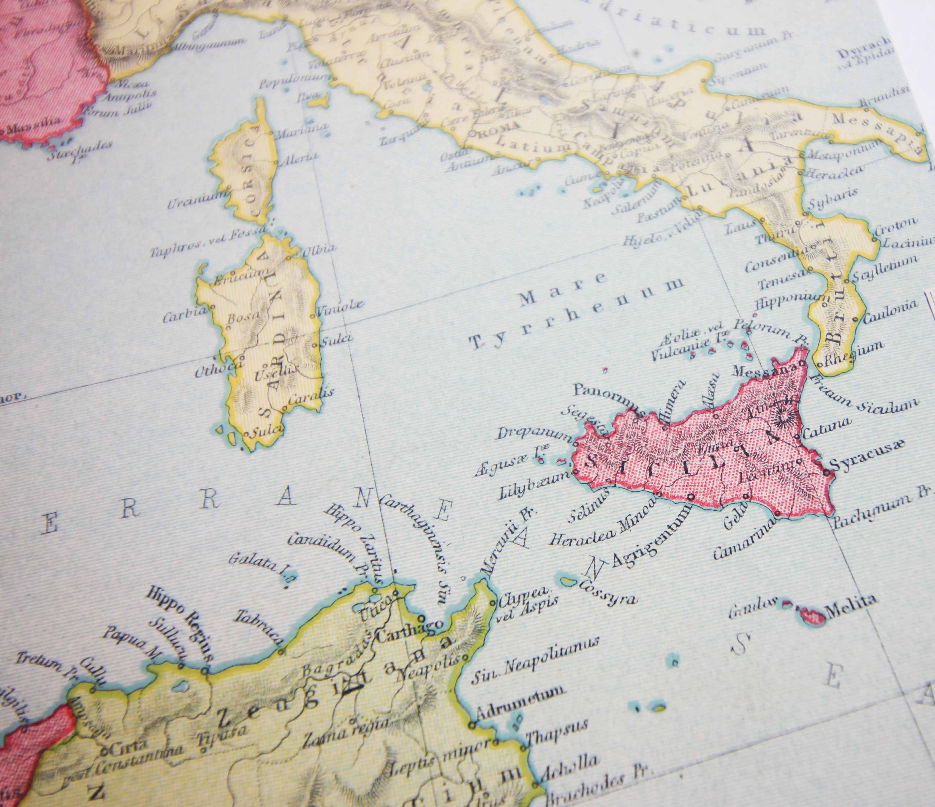 Roman Empire Map Europe Map Print Large 1910s Travel Map of Italy ...