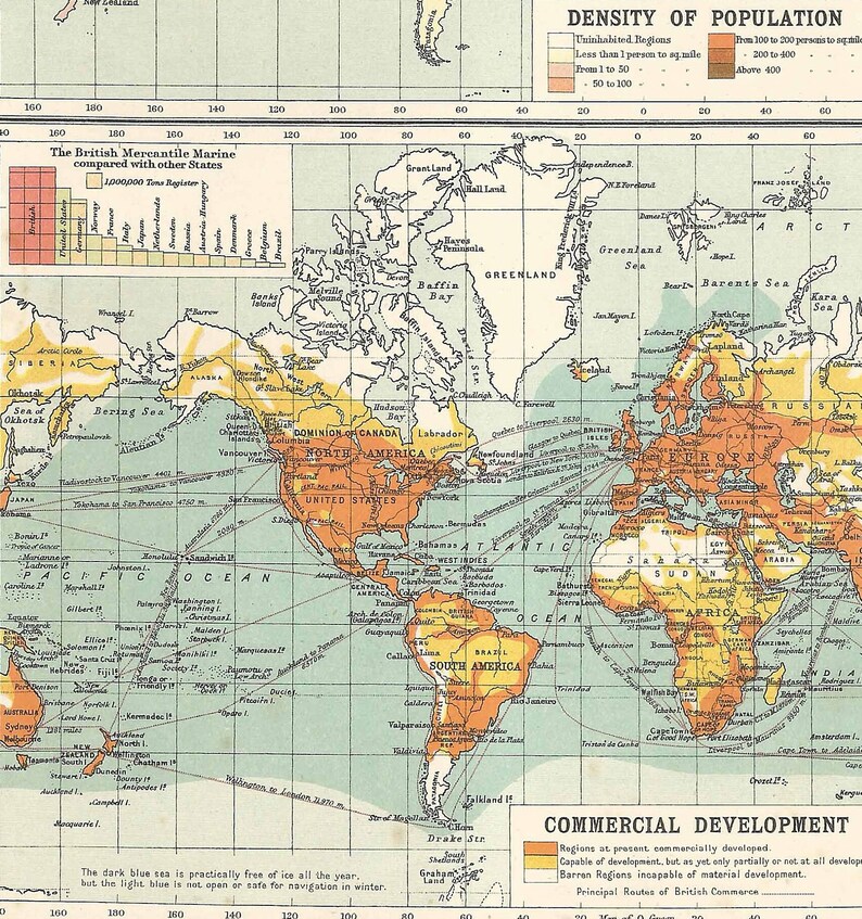 World Charts Population & Commercial Development British Empire 1910 ...