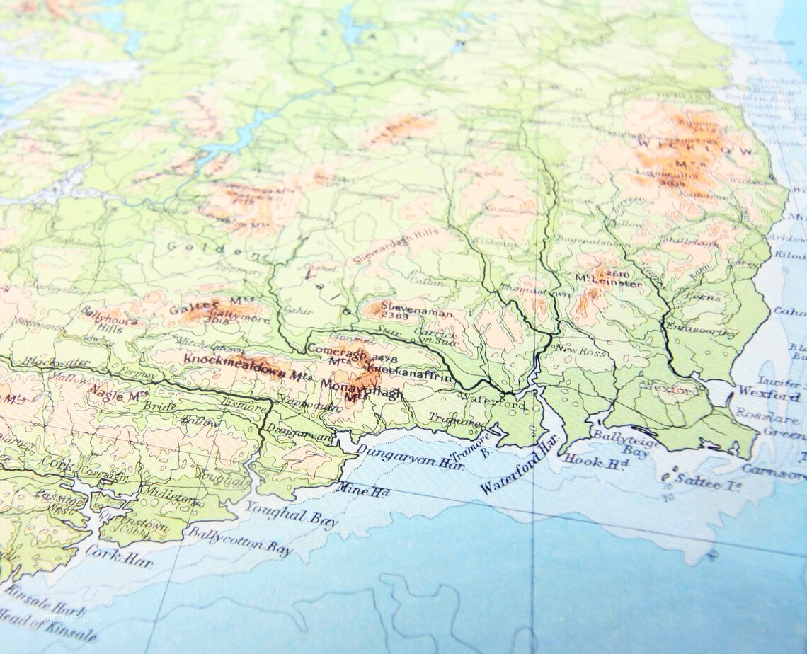 Map of Ireland 1936 Irish Free State, Northern Ireland Art Historical ...