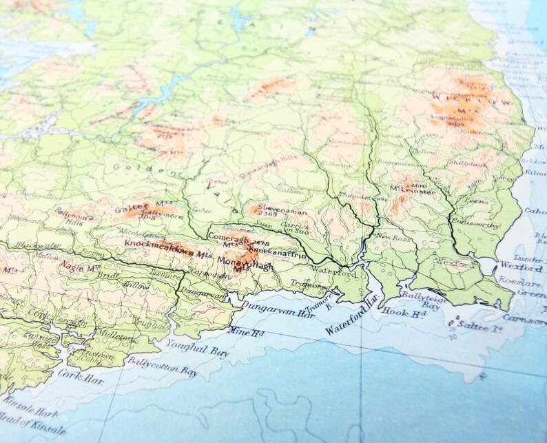 Map of Ireland 1936 Irish Free State, Northern Ireland Art Historical ...