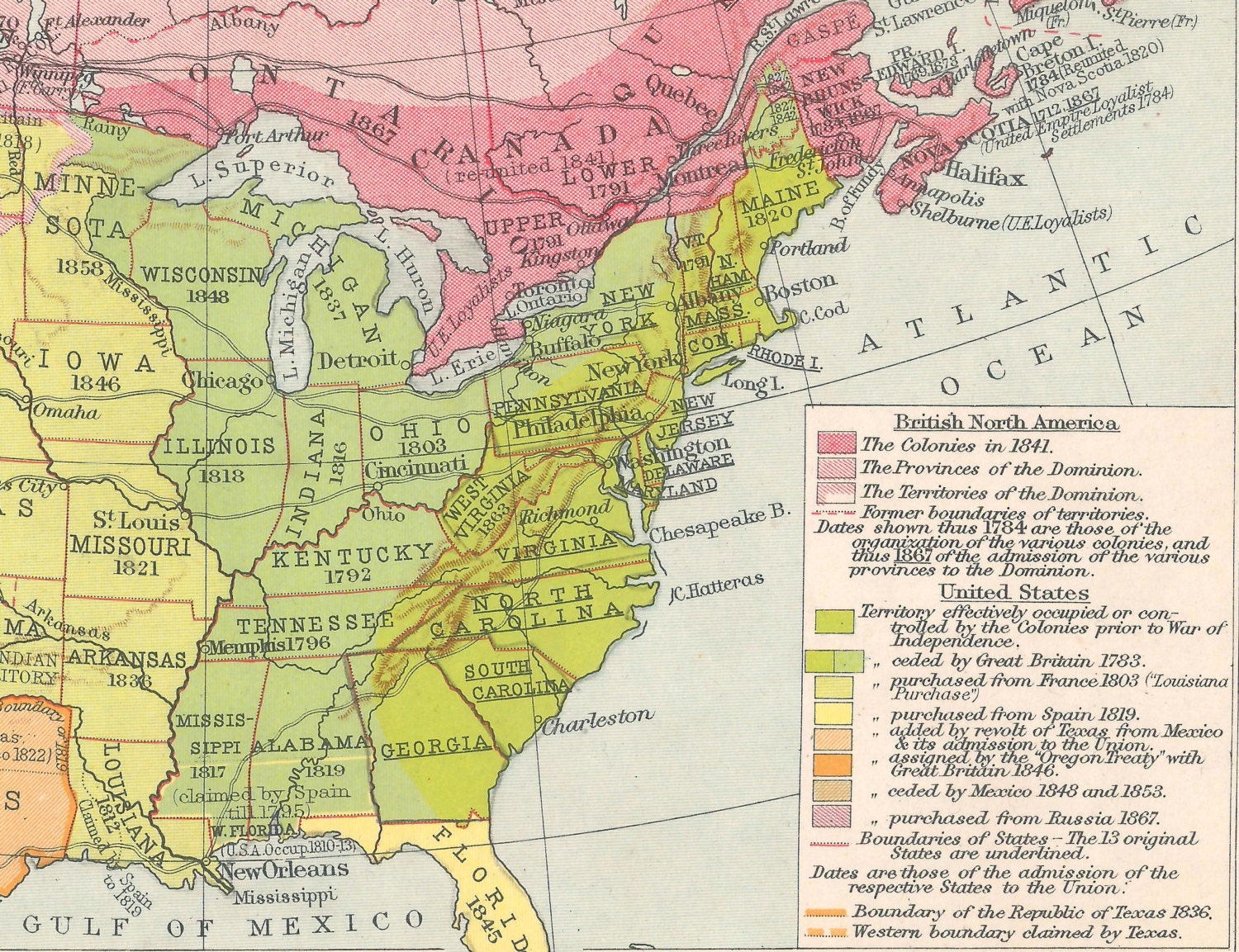 Historical British North America colonies 1800s antique | Etsy