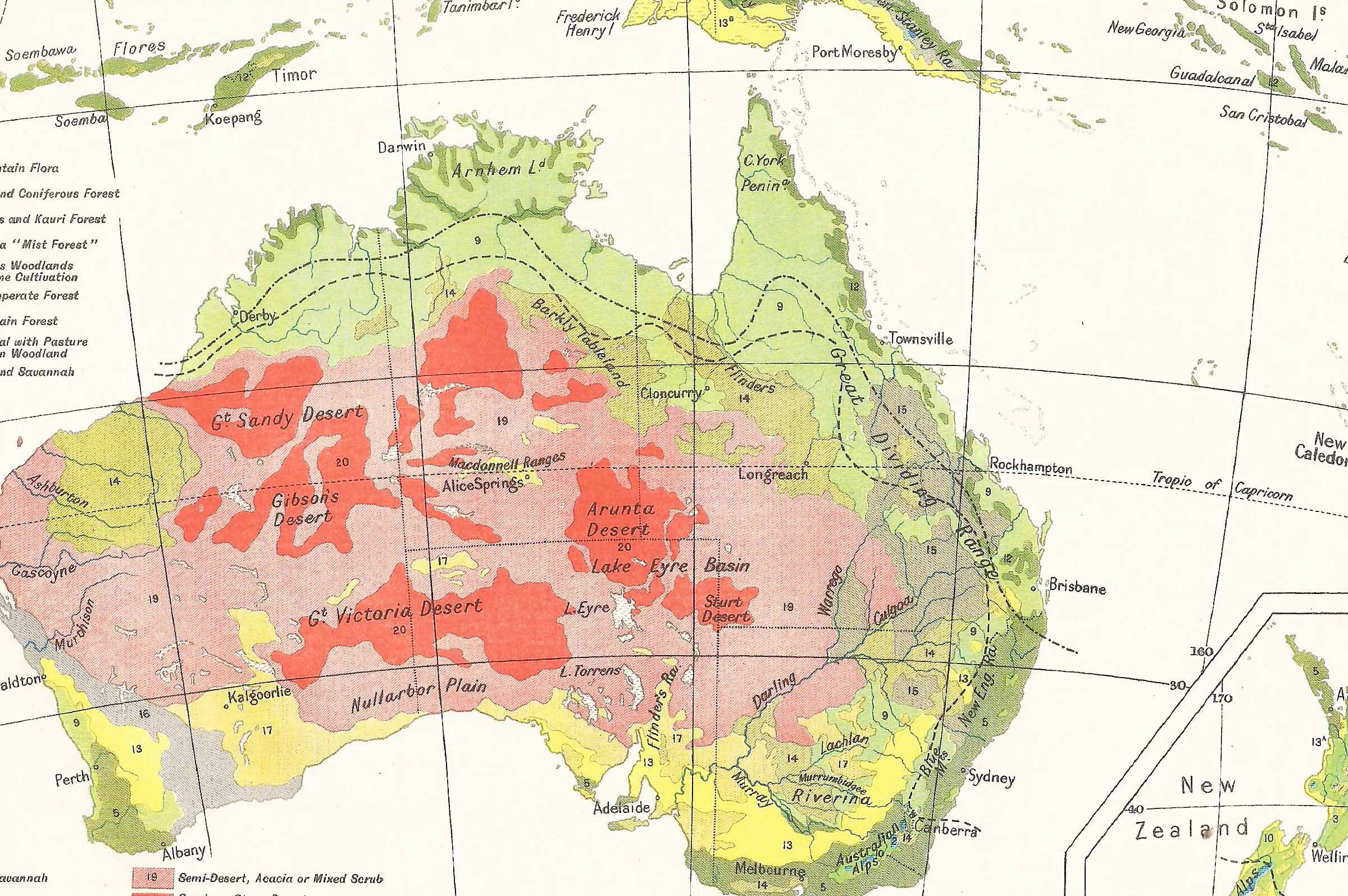 Vegitation Map Australia Plant Types 1960s Chart Map Old | Etsy