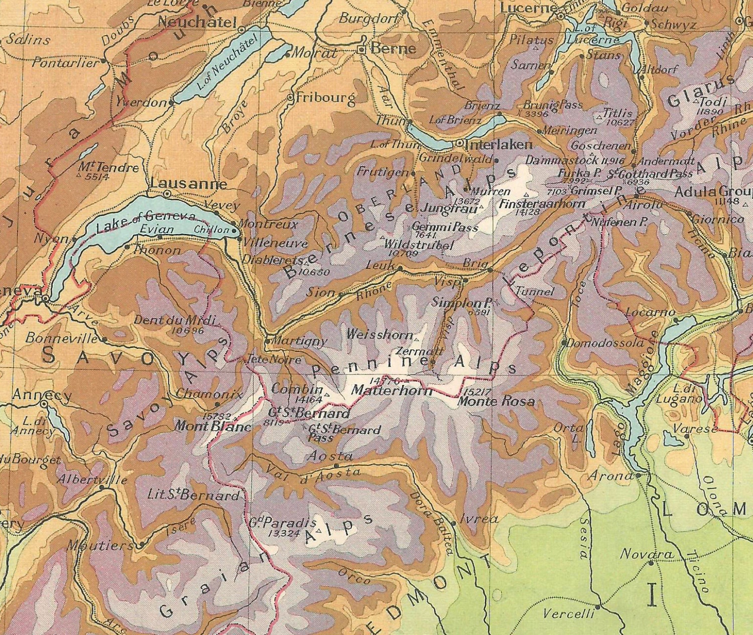 Switzerland 1920s Travel Adventure Maps for Home Decor Asia Vintage ...